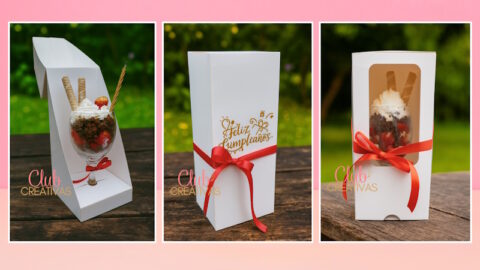 Plantilla Digital - Caja para Copa con Pastel o Postre - Postre en Copa ...